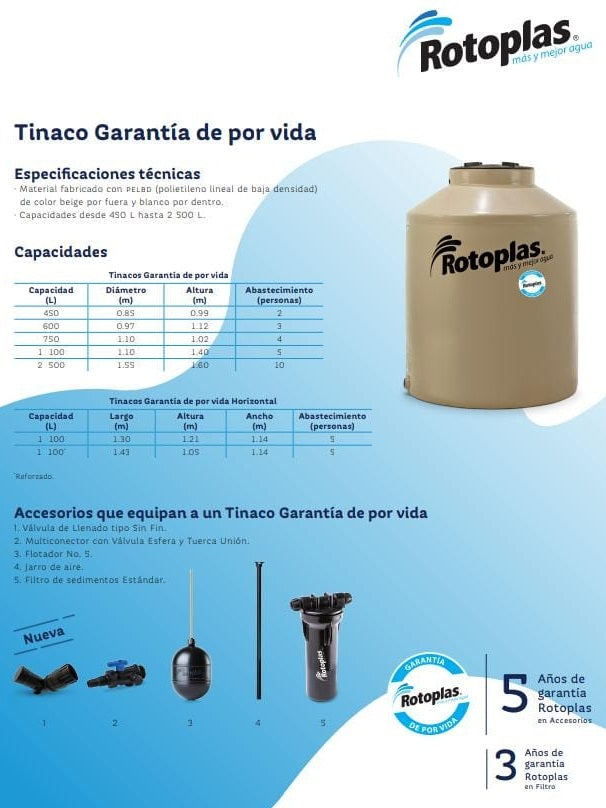 TINACO BEIGE VERTICAL ROTOPLAS – Ferreterias Casablanca